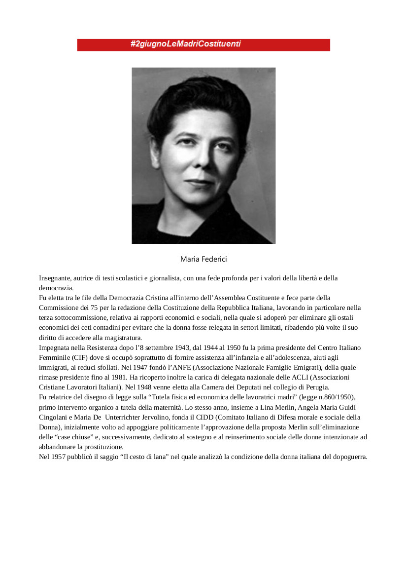 Le madri costituenti | Provincia di Perugia