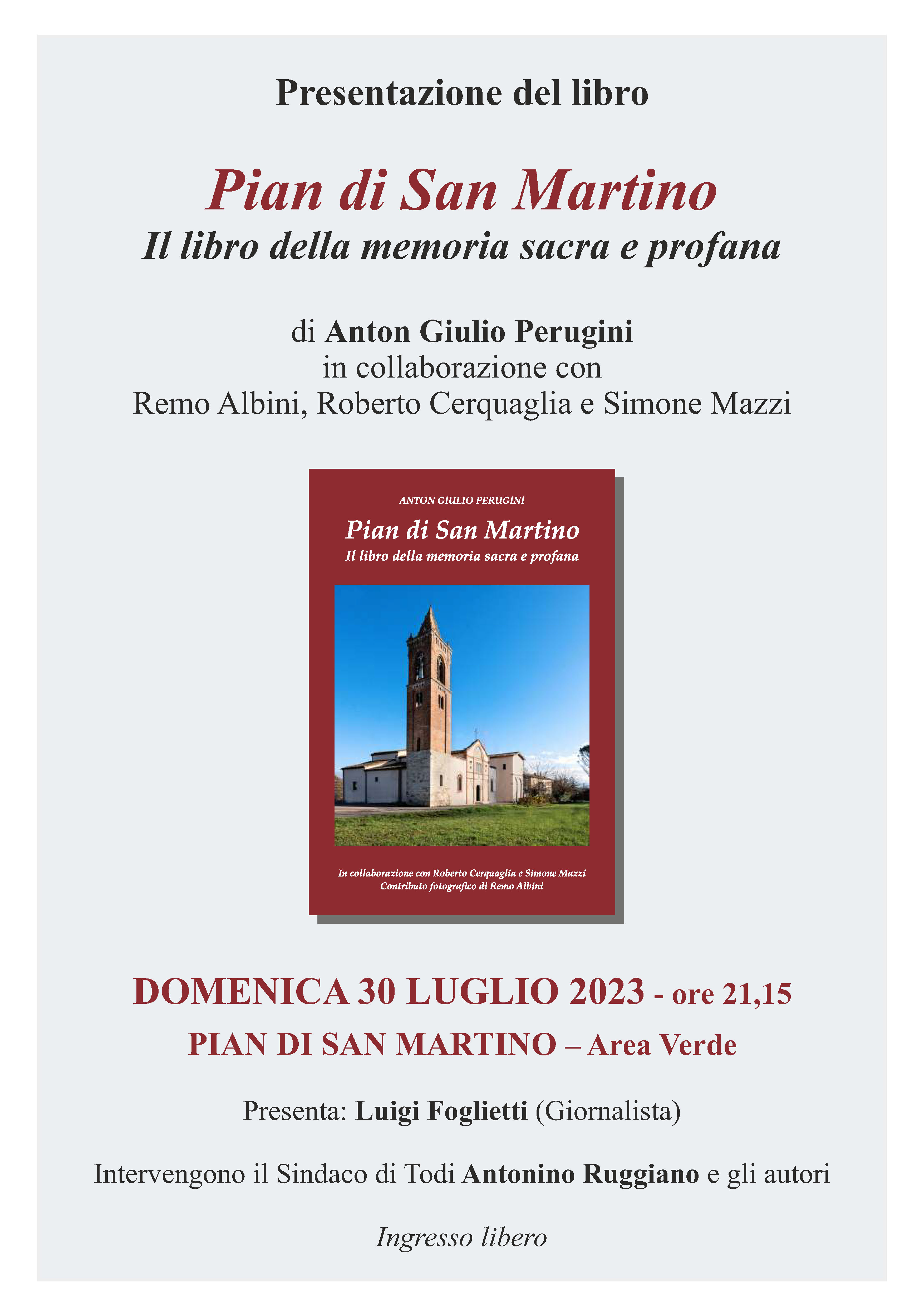 Cultura – Todi, “Pian di San Martino - Il libro della memoria sacra e ...